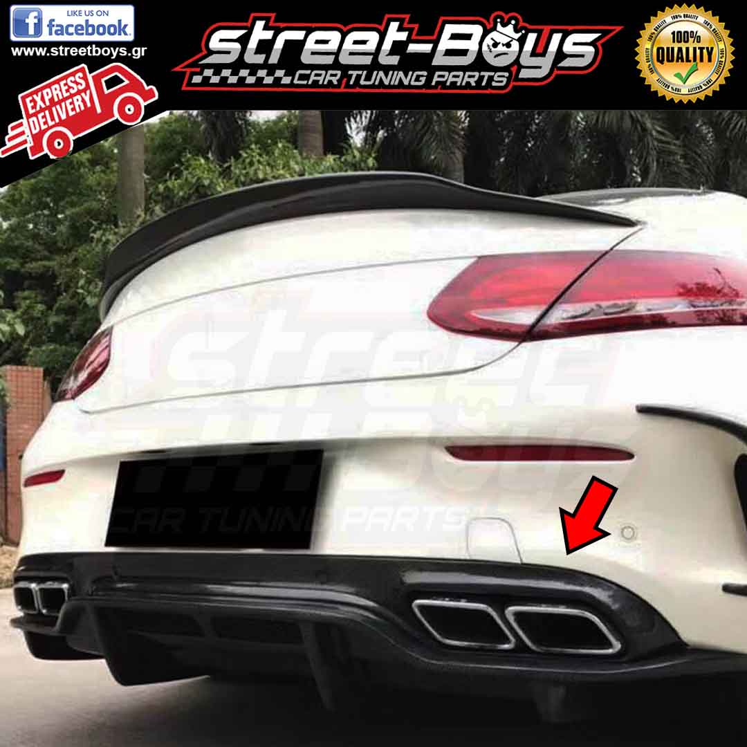 SPOILER [CARBON] ΔΙΑΧΥΤΗΣ ΠΙΣΩ ΠΡΟΦΥΛΑΚΤΗΡΑ MERCEDES BENZ W205 C63 ...