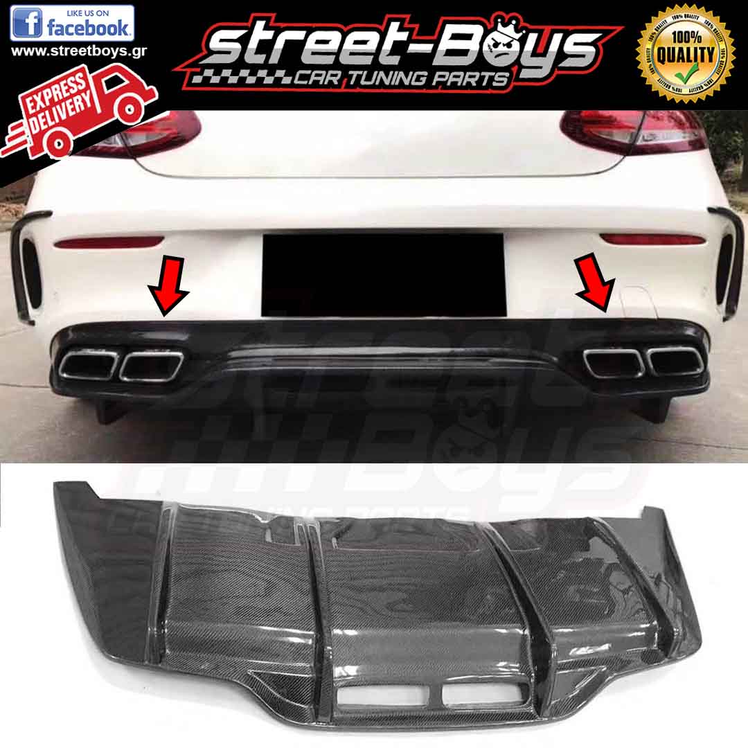 SPOILER [CARBON] ΔΙΑΧΥΤΗΣ ΠΙΣΩ ΠΡΟΦΥΛΑΚΤΗΡΑ MERCEDES BENZ W205 C63 ...