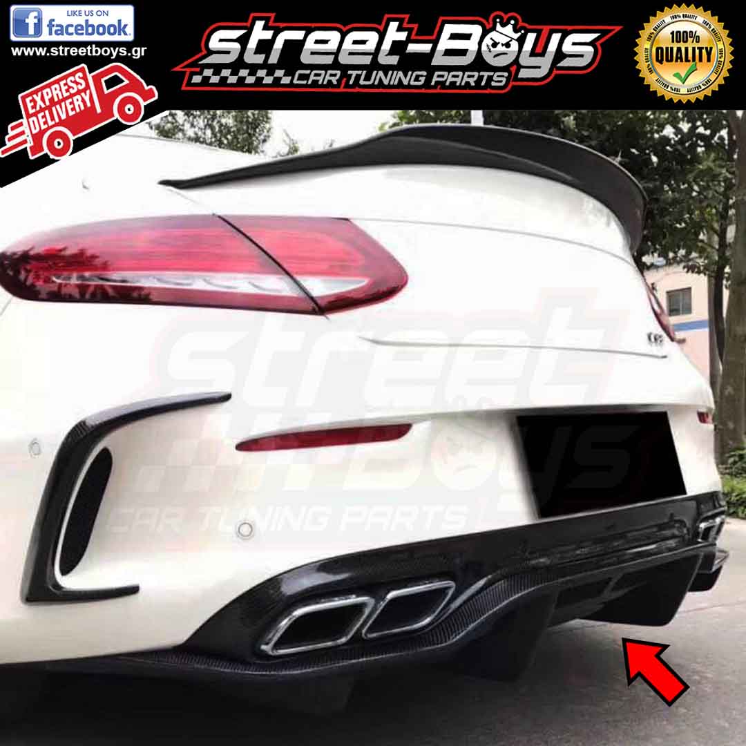 SPOILER [CARBON] ΔΙΑΧΥΤΗΣ ΠΙΣΩ ΠΡΟΦΥΛΑΚΤΗΡΑ MERCEDES BENZ W205 C63 ...