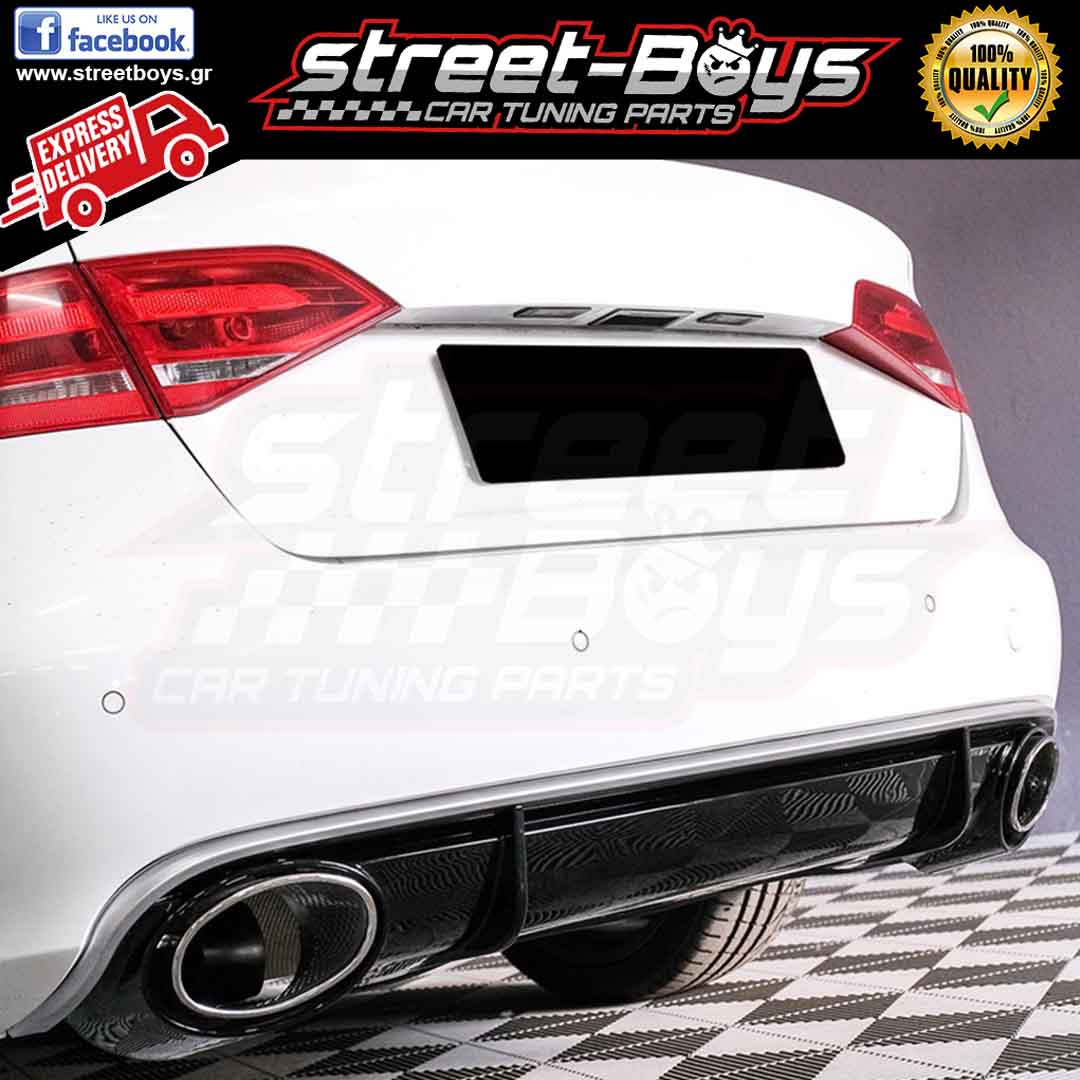 SPOILER [RS4 TYPE] ΔΙΑΧΥΤΗΣ ΠΙΣΩ ΠΡΟΦΥΛΑΚΤΗΡΑ + ΜΠΟΥΚΕΣ AUDI A4 B8.5 ...