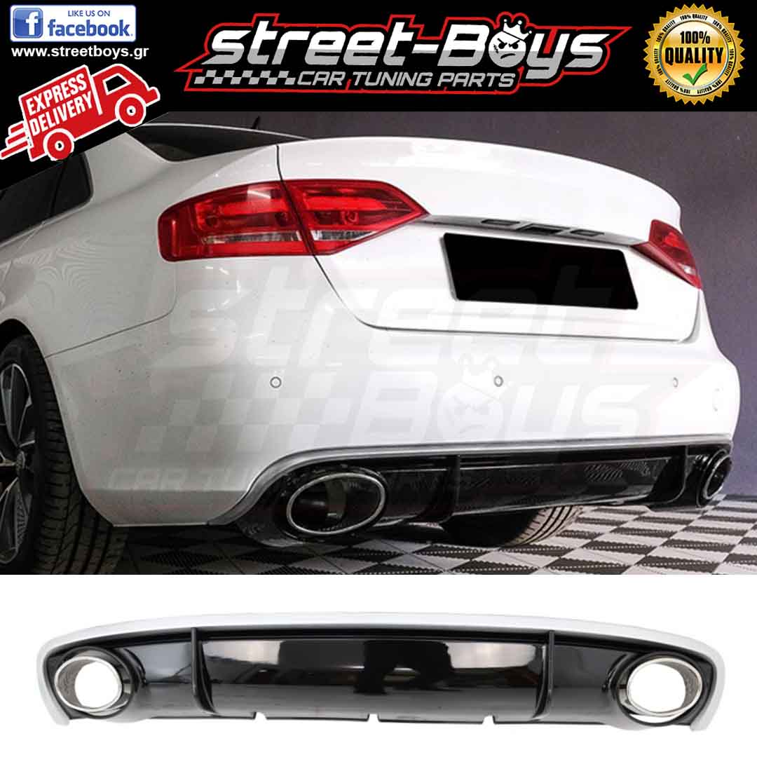 SPOILER [RS4 TYPE] ΔΙΑΧΥΤΗΣ ΠΙΣΩ ΠΡΟΦΥΛΑΚΤΗΡΑ + ΜΠΟΥΚΕΣ AUDI A4 B8.5 ...