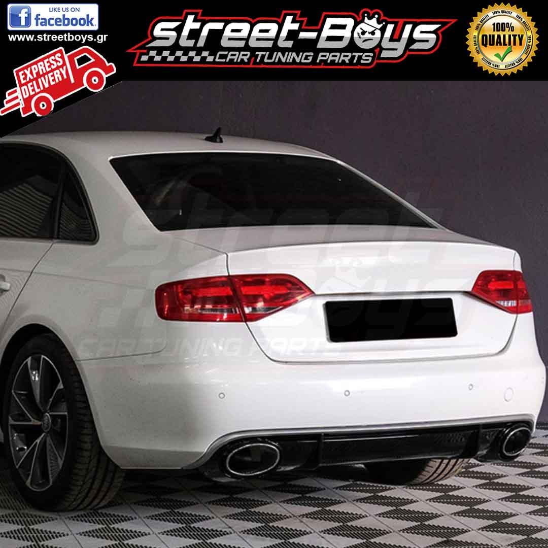 SPOILER [RS4 TYPE] ΔΙΑΧΥΤΗΣ ΠΙΣΩ ΠΡΟΦΥΛΑΚΤΗΡΑ + ΜΠΟΥΚΕΣ AUDI A4 B8.5 ...