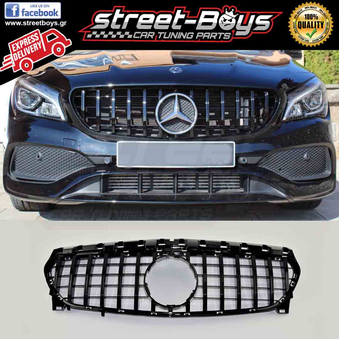 ΜΑΣΚΑ *ΜΑΥΡΗ ΓΥΑΛΙΣΤΕΡΗ* ΓΡΙΛΙΑ MERCEDES BENZ CLA C117 FACELIFT (2016 ...