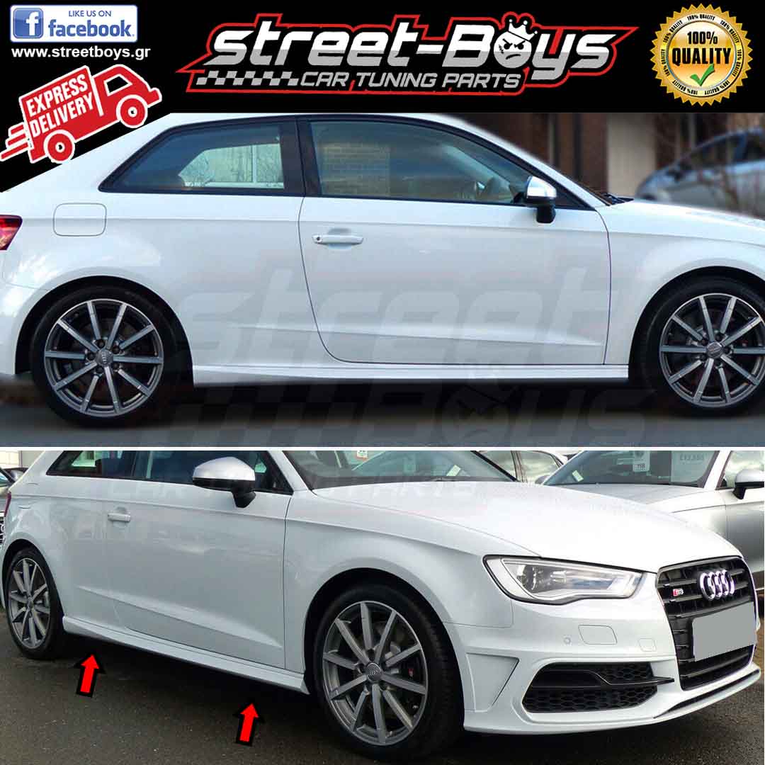 ΜΑΡΣΠΙΕ [S3 TYPE] SET ΠΛΑΪΝΑ SPOILER AUDI A3 8V HATCHBACK - STREET BOYS ...
