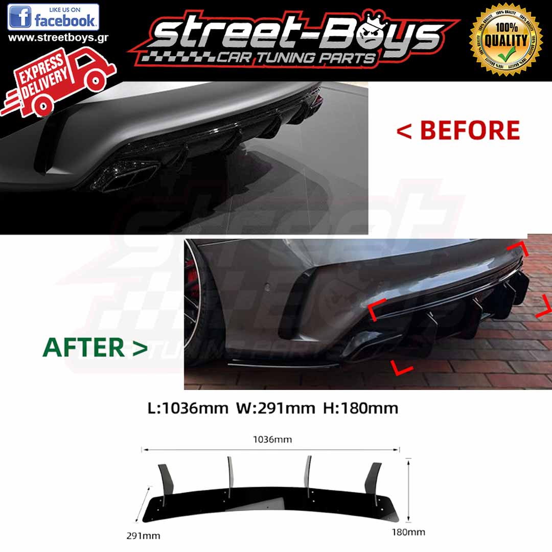 SPOILER ΔΙΑΧΥΤΗΣ ΠΙΣΩ ΠΡΟΦΥΛΑΚΤΗΡΑ MERCEDES BENZ CLA W117 AMG (2013 ...