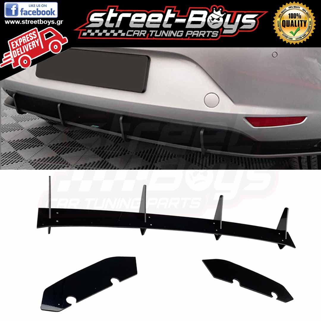 SPOILER ΔΙΑΧΥΤΗΣ ΠΙΣΩ ΠΡΟΦΥΛΑΚΤΗΡΑ SEAT LEON MK3 5F - STREET BOYS - CAR ...