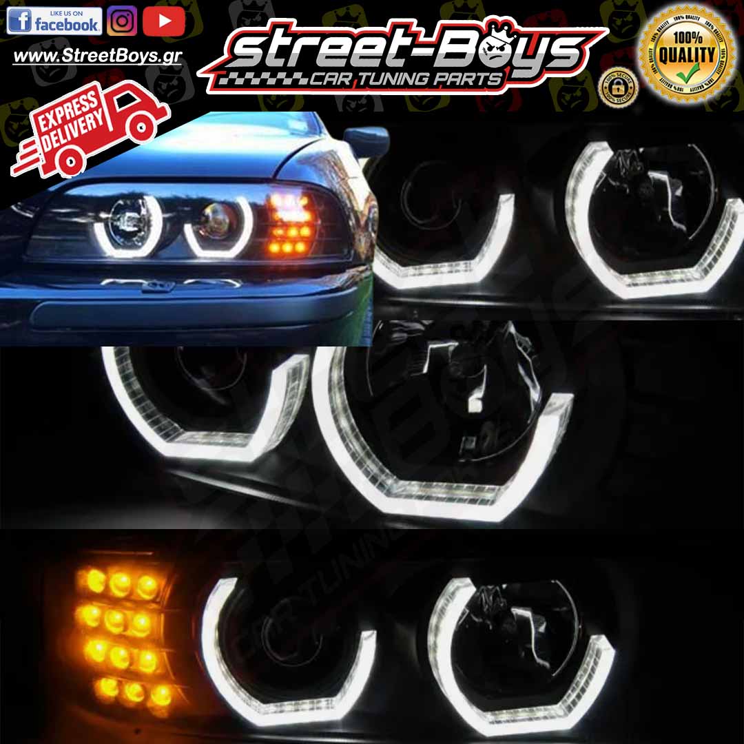 ΜΠΡΟΣΤΑ ΦΑΝΑΡΙΑ ΜΑΥΡΑ 3D ANGEL EYES BMW E39 (1995-2003) - STREET BOYS ...