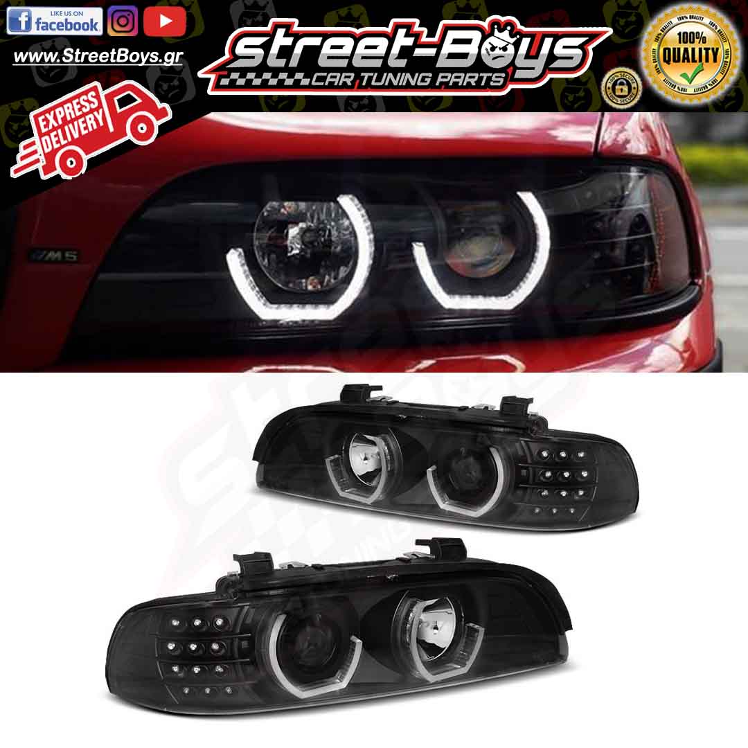 ΜΠΡΟΣΤΑ ΦΑΝΑΡΙΑ ΜΑΥΡΑ 3D ANGEL EYES BMW E39 (1995-2003) - STREET BOYS ...