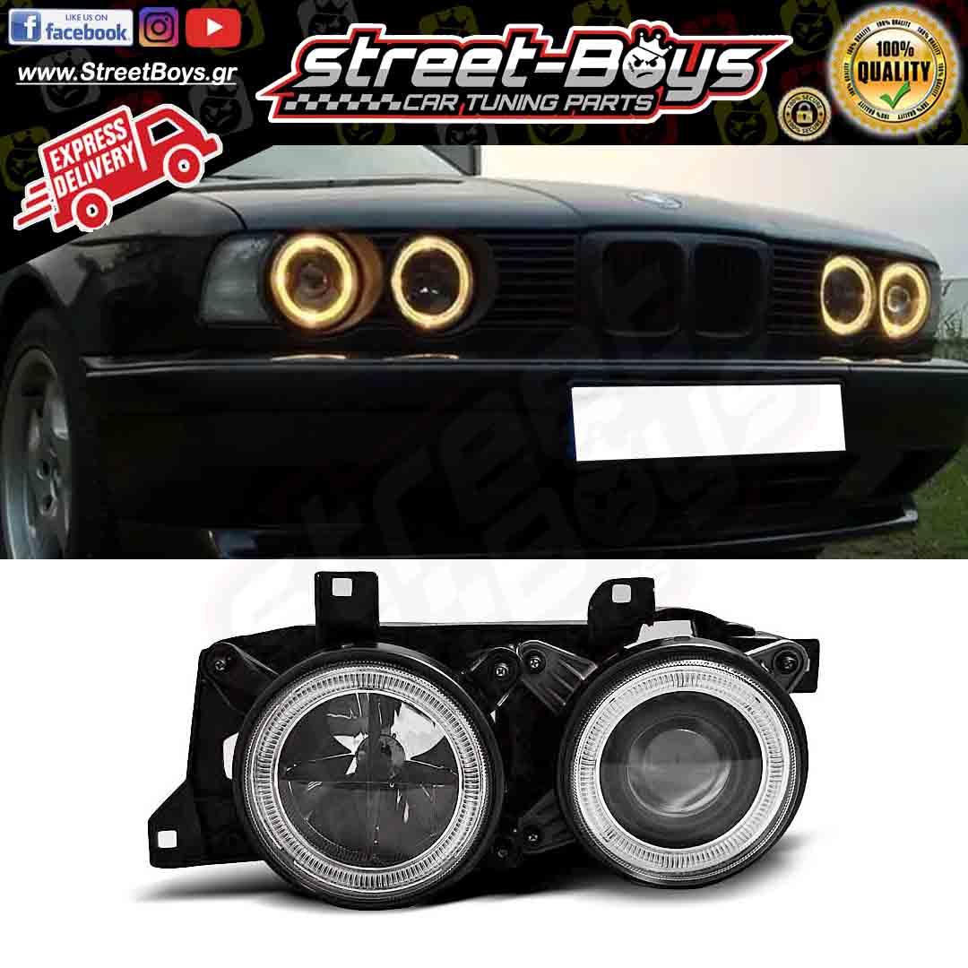 ΜΠΡΟΣΤΑ ΦΑΝΑΡΙΑ ΜΑΥΡΑ ANGEL EYES BMW E34 E32 (1988-1995) - STREET BOYS ...