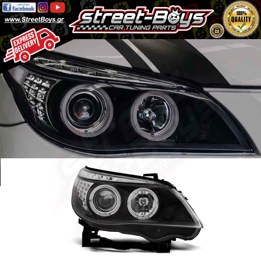 ΜΠΡΟΣΤΑ ΦΑΝΑΡΙΑ ΜΑΥΡΑ ANGEL EYES BMW E60 E61 (2003-2007) - STREET BOYS ...
