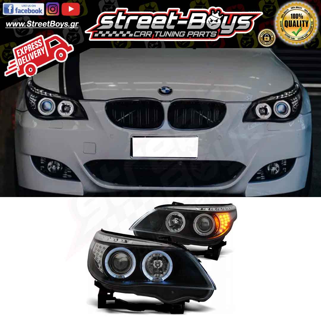 ΜΠΡΟΣΤΑ ΦΑΝΑΡΙΑ ΜΑΥΡΑ ANGEL EYES BMW E60 E61 (2003-2007) - STREET BOYS ...