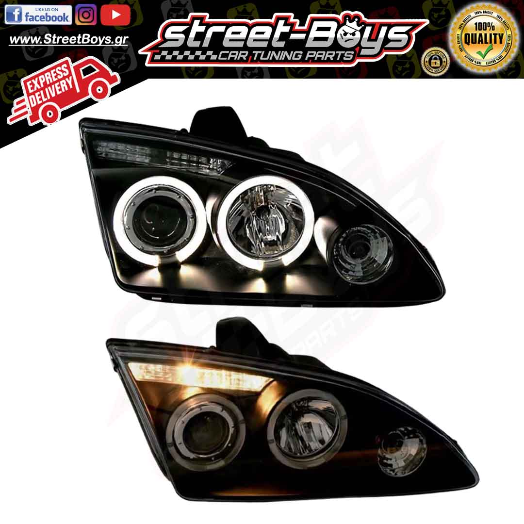 ΜΠΡΟΣΤΑ ΦΑΝΑΡΙΑ ΜΑΥΡΑ ANGEL EYES FORD FOCUS MK2 (2004-2008) - STREET ...