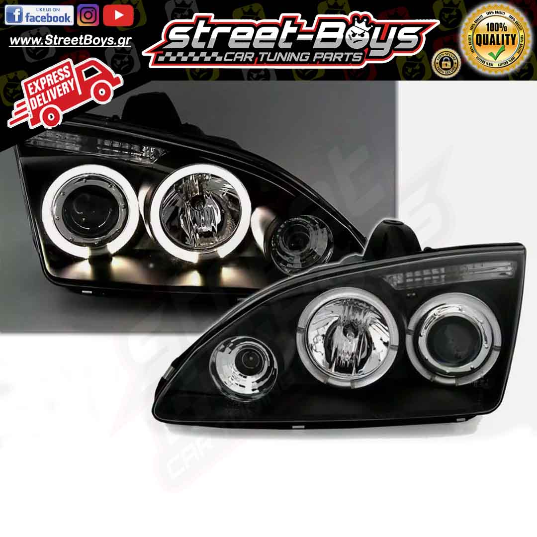 ΜΠΡΟΣΤΑ ΦΑΝΑΡΙΑ ΜΑΥΡΑ ANGEL EYES FORD FOCUS MK2 (2004-2008) - STREET ...