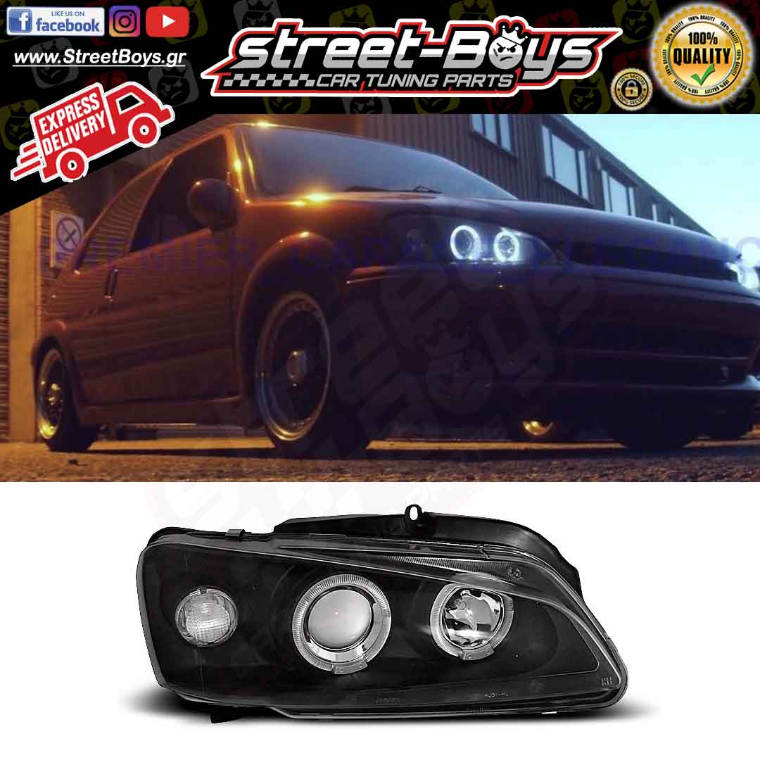 ΜΠΡΟΣΤΑ ΦΑΝΑΡΙΑ ΜΑΥΡΑ ANGEL EYES PEUGEOT 106 (1996-2003) - STREET BOYS ...