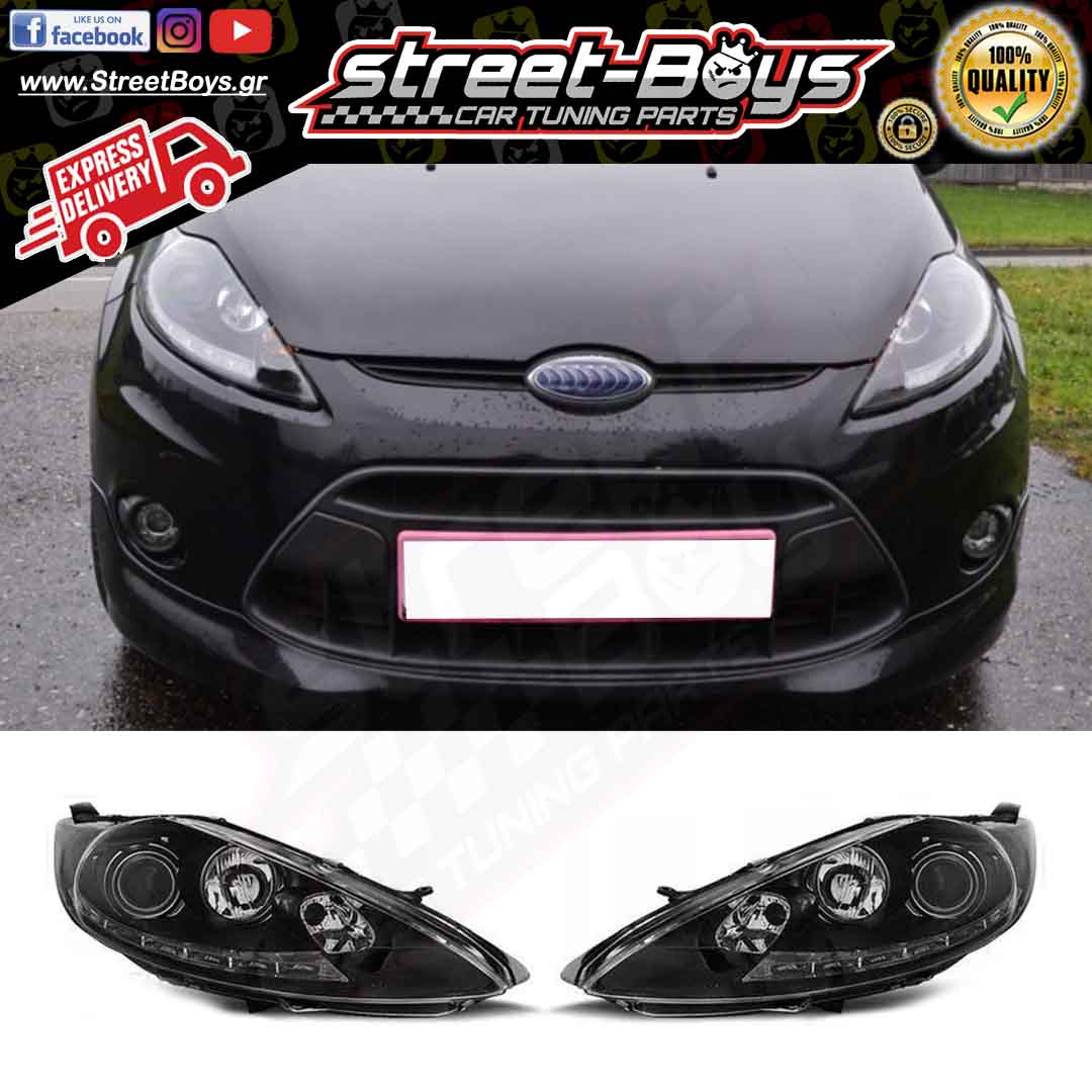 ΜΠΡΟΣΤΑ ΦΑΝΑΡΙΑ ΜΑΥΡΑ DAYLIGHT FORD FIESTA MK6 (2008-2012) - STREET ...