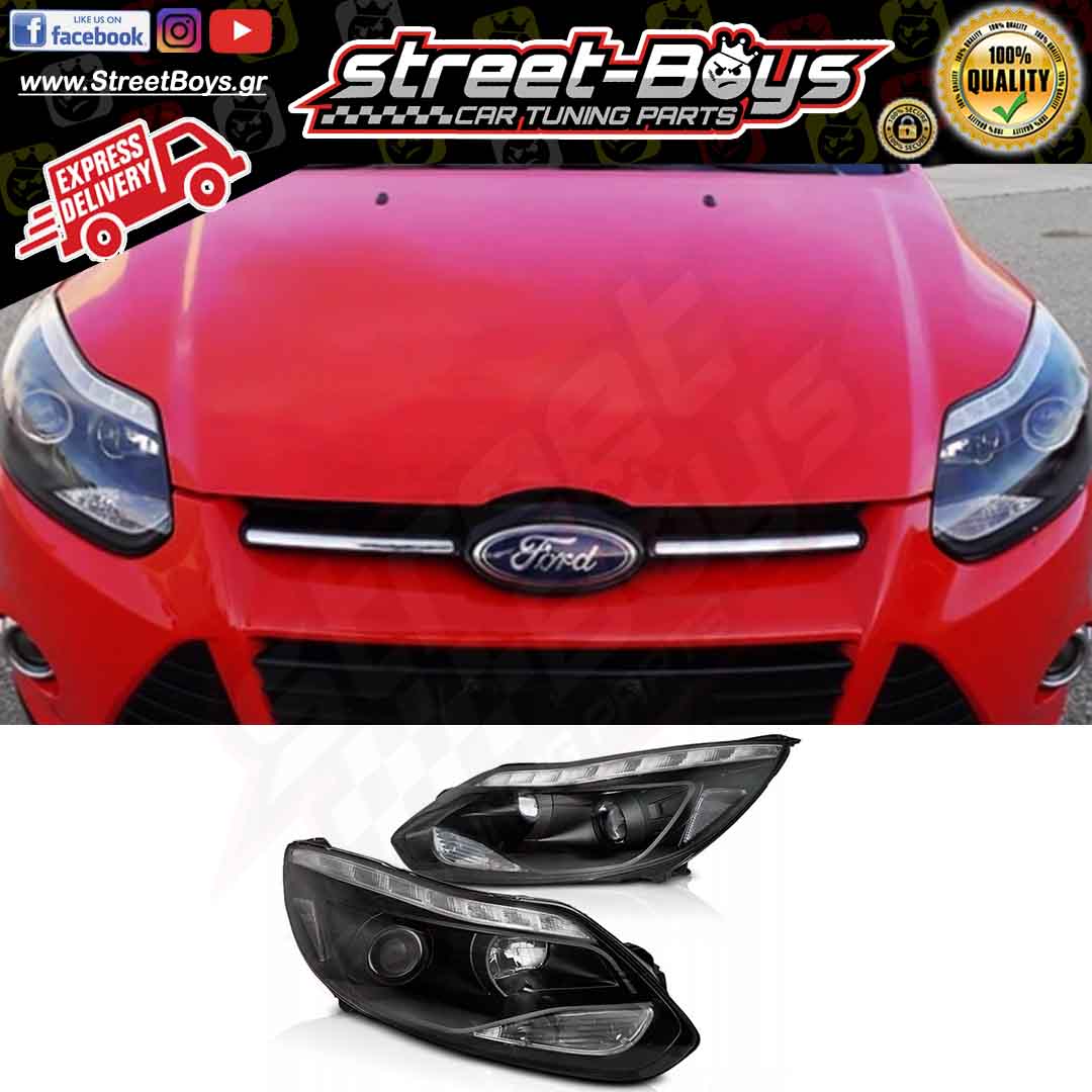 ΜΠΡΟΣΤΑ ΦΑΝΑΡΙΑ ΜΑΥΡΑ DAYLIGHT FORD FOCUS MK3 (2011-2014) - STREET BOYS ...