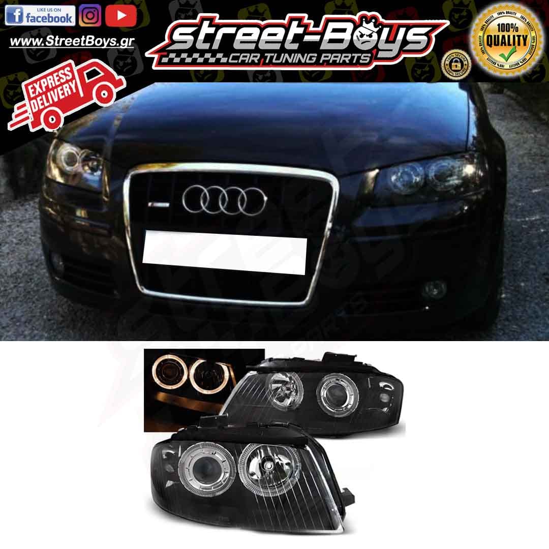 ΦΑΝΑΡΙΑ ΕΜΠΡΟΣ ΜΑΥΡΑ ANGEL EYES AUDI A3 8P (2003-2008) - STREET BOYS ...