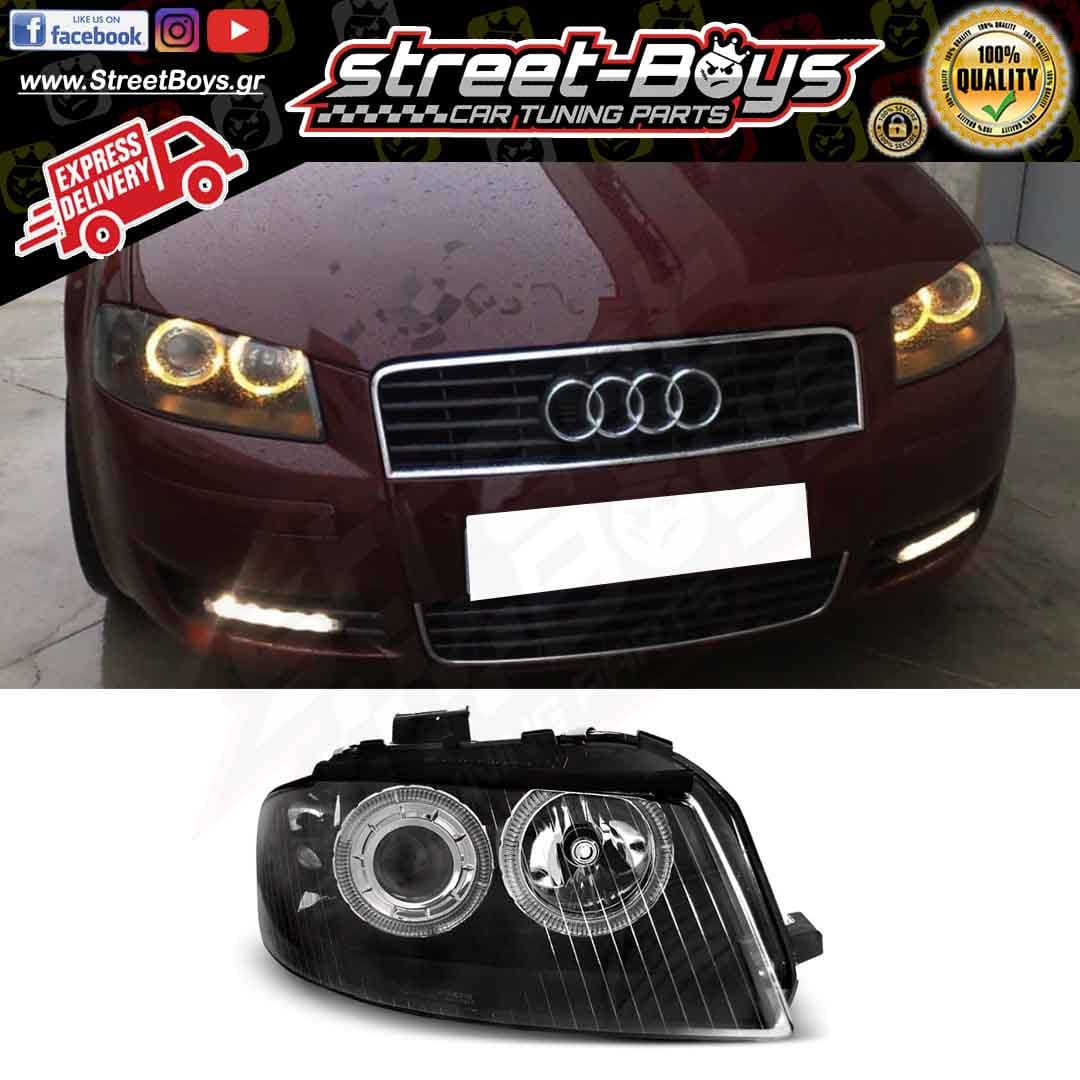 ΦΑΝΑΡΙΑ ΕΜΠΡΟΣ ΜΑΥΡΑ ANGEL EYES AUDI A3 8P (2003-2008) - STREET BOYS ...