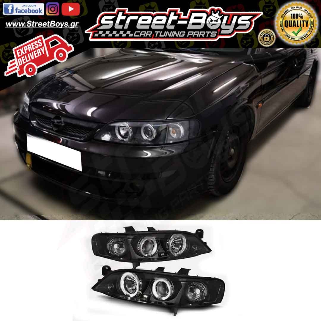 ΜΠΡΟΣΤΑ ΦΑΝΑΡΙΑ ΜΑΥΡΑ ANGEL EYES OPEL VECTRA B FACELIFT (1999-2002 ...