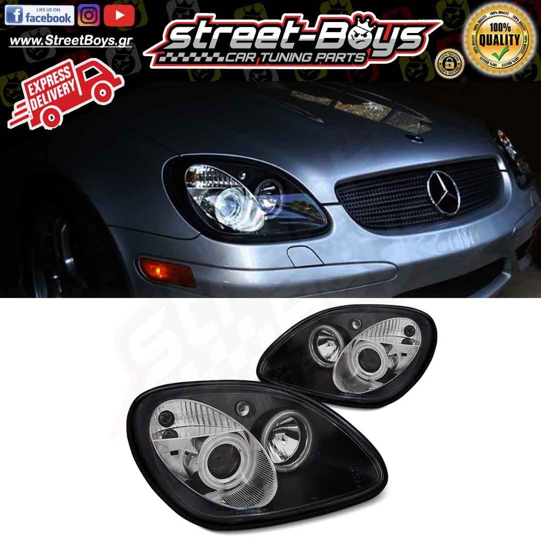 ΜΠΡΟΣΤΑ ΦΑΝΑΡΙΑ ΜΑΥΡΑ ANGEL EYES MERCEDES BENZ SLK R170 (1996-2004 ...