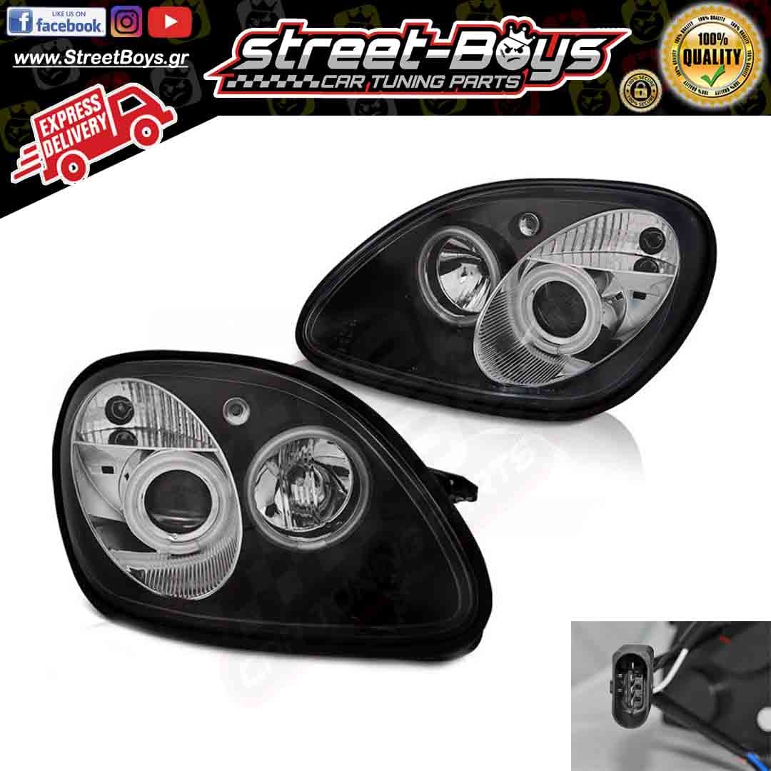ΜΠΡΟΣΤΑ ΦΑΝΑΡΙΑ ΜΑΥΡΑ ANGEL EYES MERCEDES BENZ SLK R170 (1996-2004 ...