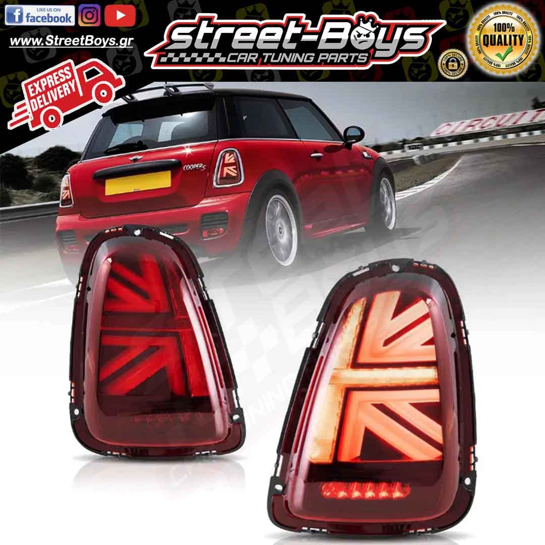 ΠΙΣΩ ΦΑΝΑΡΙΑ UK RED DYNAMIC LED MINI COOPER R55 R56 R57 R58 R59 (2007 ...