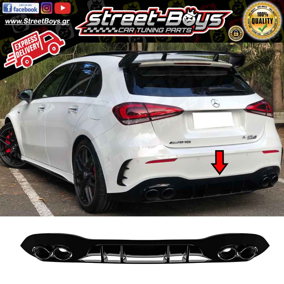 SPOILER [A45 TYPE] ΔΙΑΧΥΤΗΣ ΠΙΣΩ ΠΡΟΦΥΛΑΚΤΗΡΑ ΜΕ ΜΑΥΡΕΣ ΜΠΟΥΚΕΣ ...