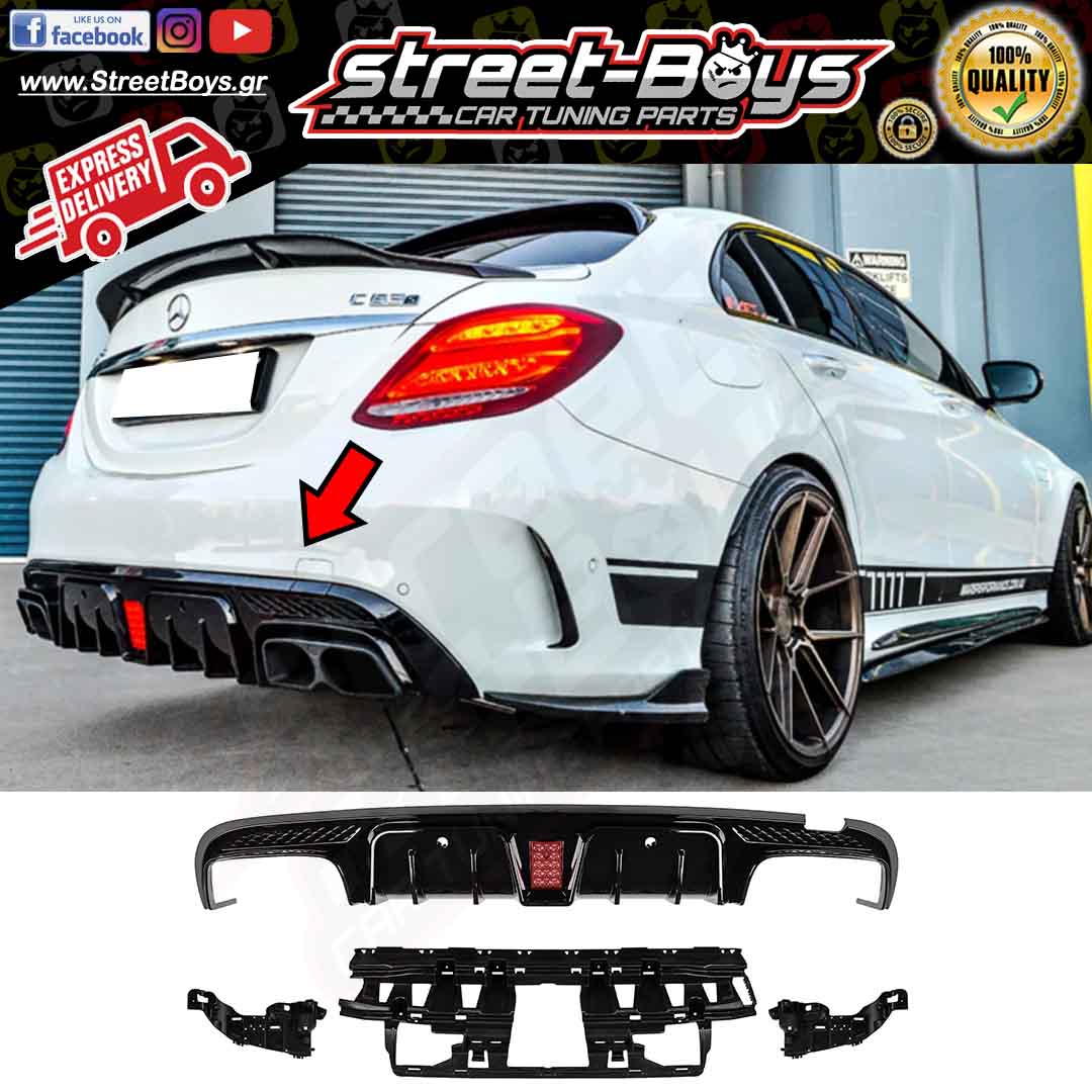 SPOILER [BRABUS TYPE] ΔΙΑΧΥΤΗΣ ΠΙΣΩ ΠΡΟΦΥΛΑΚΤΗΡΑ MERCEDES BENZ W205 AMG ...