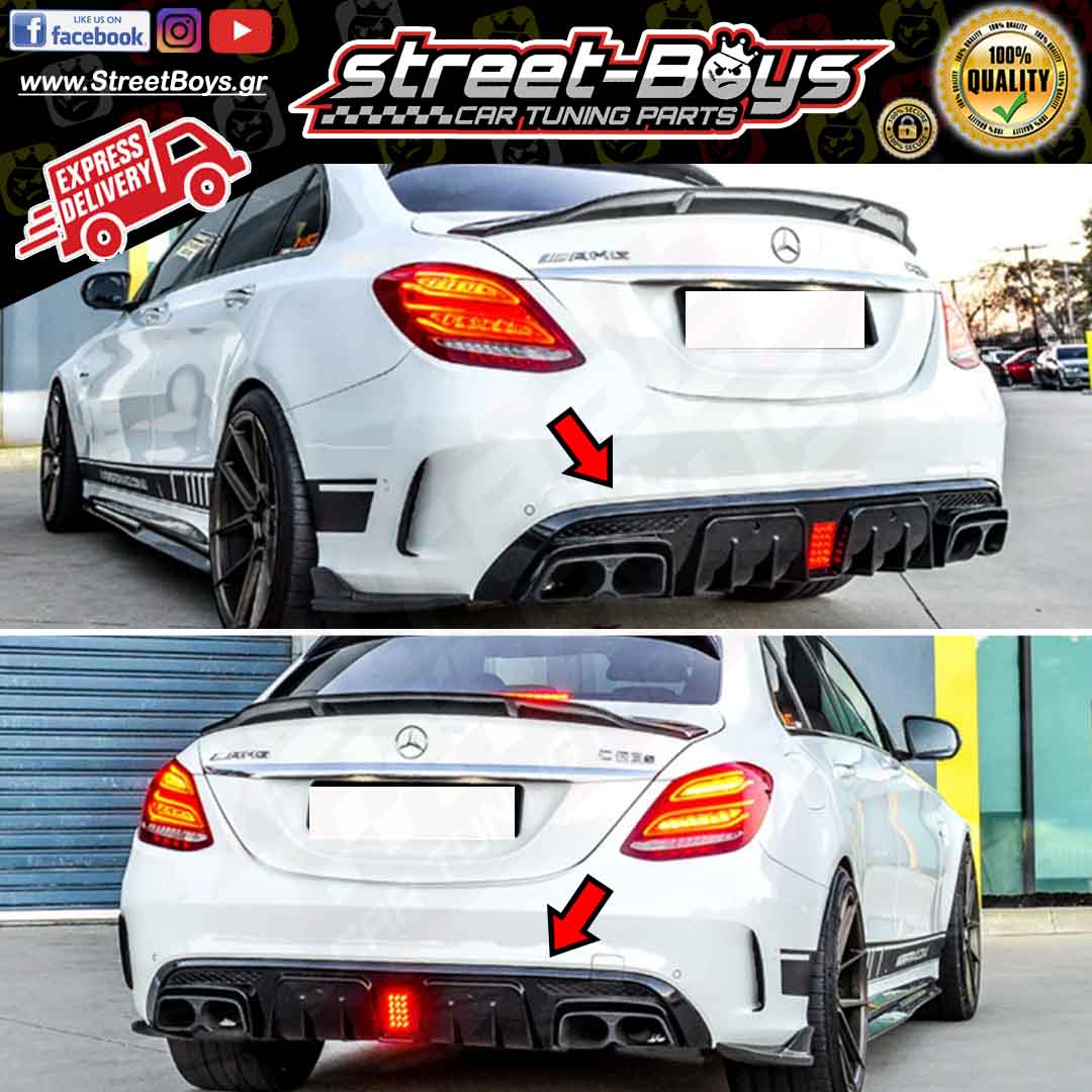 SPOILER [BRABUS TYPE] ΔΙΑΧΥΤΗΣ ΠΙΣΩ ΠΡΟΦΥΛΑΚΤΗΡΑ MERCEDES BENZ W205 AMG ...