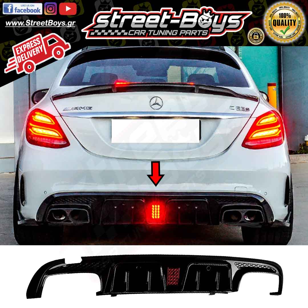 SPOILER [BRABUS TYPE] ΔΙΑΧΥΤΗΣ ΠΙΣΩ ΠΡΟΦΥΛΑΚΤΗΡΑ MERCEDES BENZ W205 AMG ...