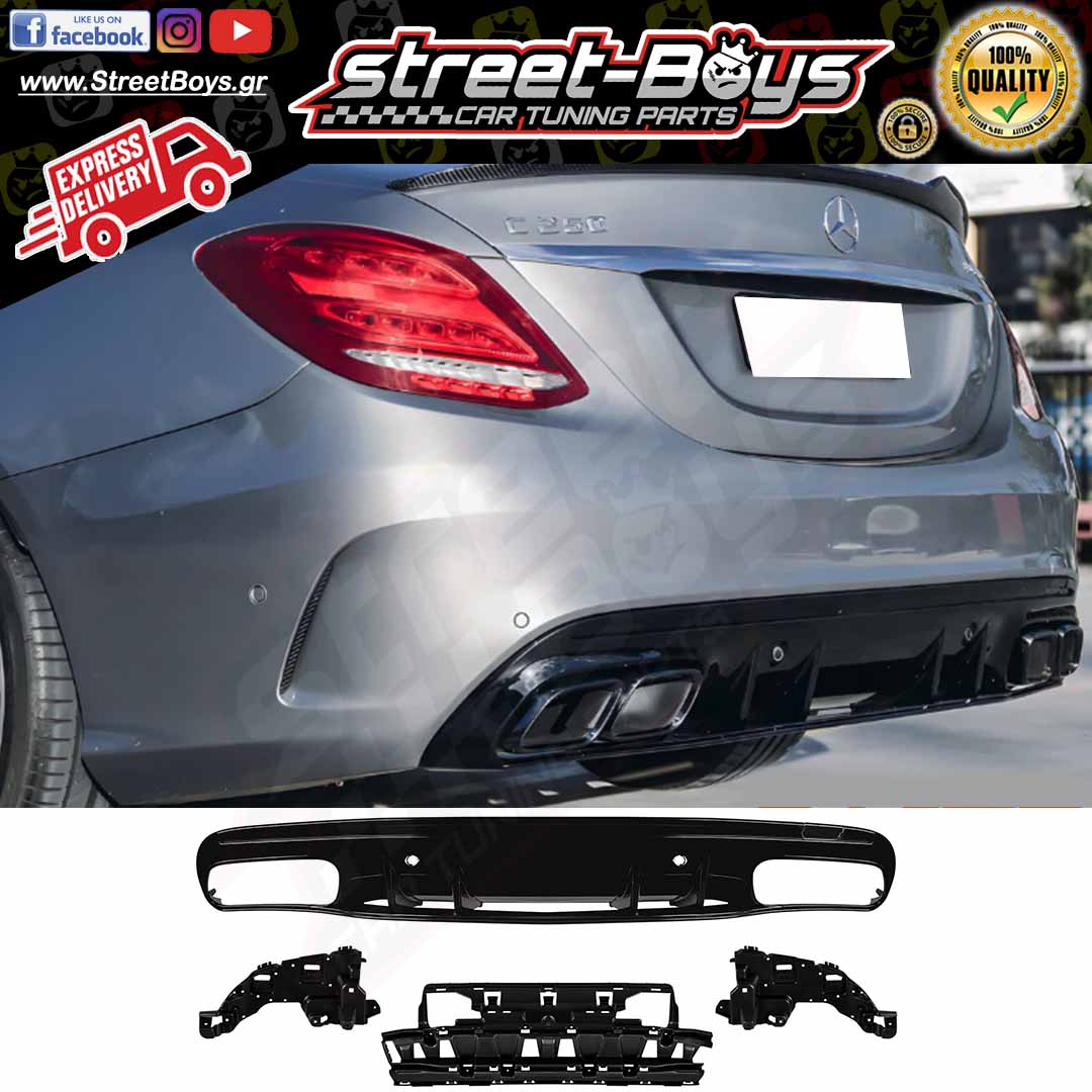 SPOILER [C63 TYPE] ΔΙΑΧΥΤΗΣ ΠΙΣΩ ΠΡΟΦΥΛΑΚΤΗΡΑ MERCEDES BENZ W205 AMG ...