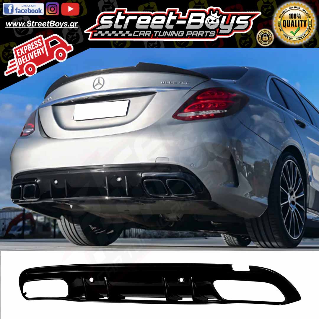 SPOILER [C63 TYPE] ΔΙΑΧΥΤΗΣ ΠΙΣΩ ΠΡΟΦΥΛΑΚΤΗΡΑ MERCEDES BENZ W205 AMG ...