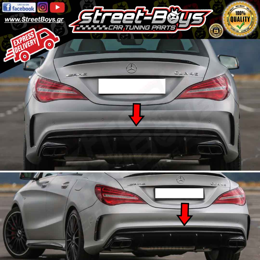 SPOILER [CLA 45 TYPE] ΔΙΑΧΥΤΗΣ ΠΙΣΩ ΠΡΟΦΥΛΑΚΤΗΡΑ ΜΕ ΜΑΥΡΕΣ ΜΠΟΥΚΕΣ ...