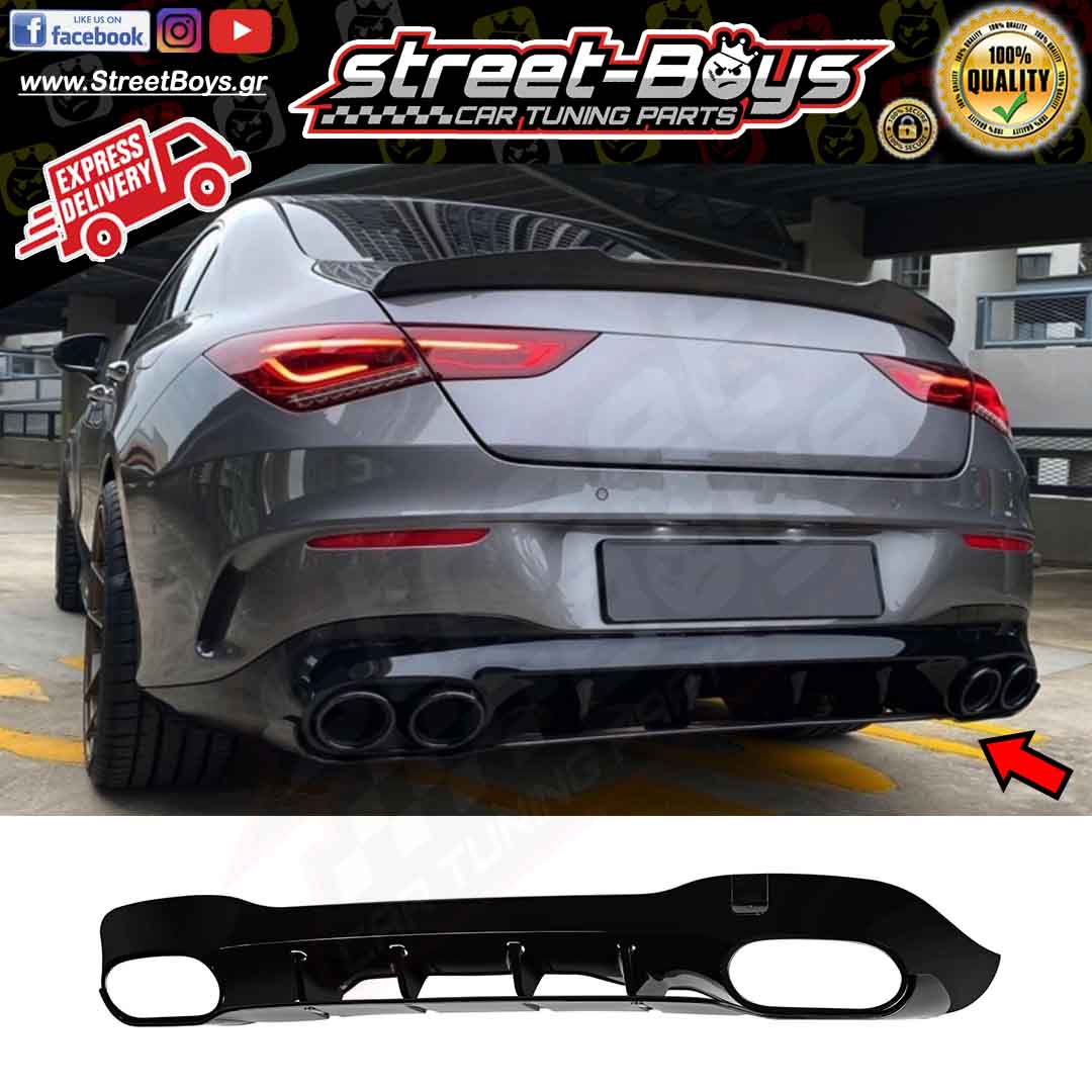 SPOILER [CLA 45 TYPE] ΔΙΑΧΥΤΗΣ ΠΙΣΩ ΠΡΟΦΥΛΑΚΤΗΡΑ ΜΕ ΜΑΥΡΕΣ ΜΠΟΥΚΕΣ ...