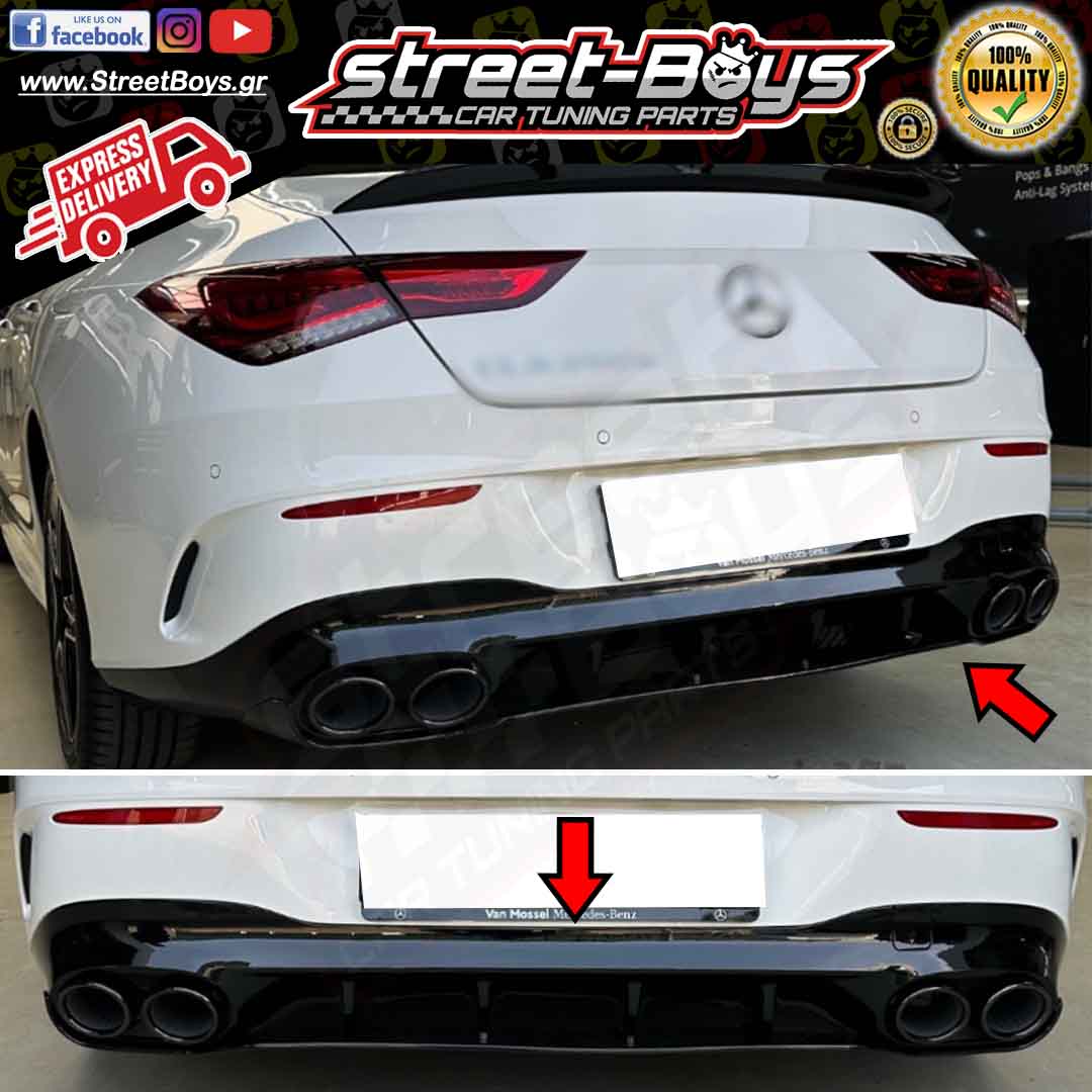 SPOILER [CLA 45 TYPE] ΔΙΑΧΥΤΗΣ ΠΙΣΩ ΠΡΟΦΥΛΑΚΤΗΡΑ ΜΕ ΜΑΥΡΕΣ ΜΠΟΥΚΕΣ ...