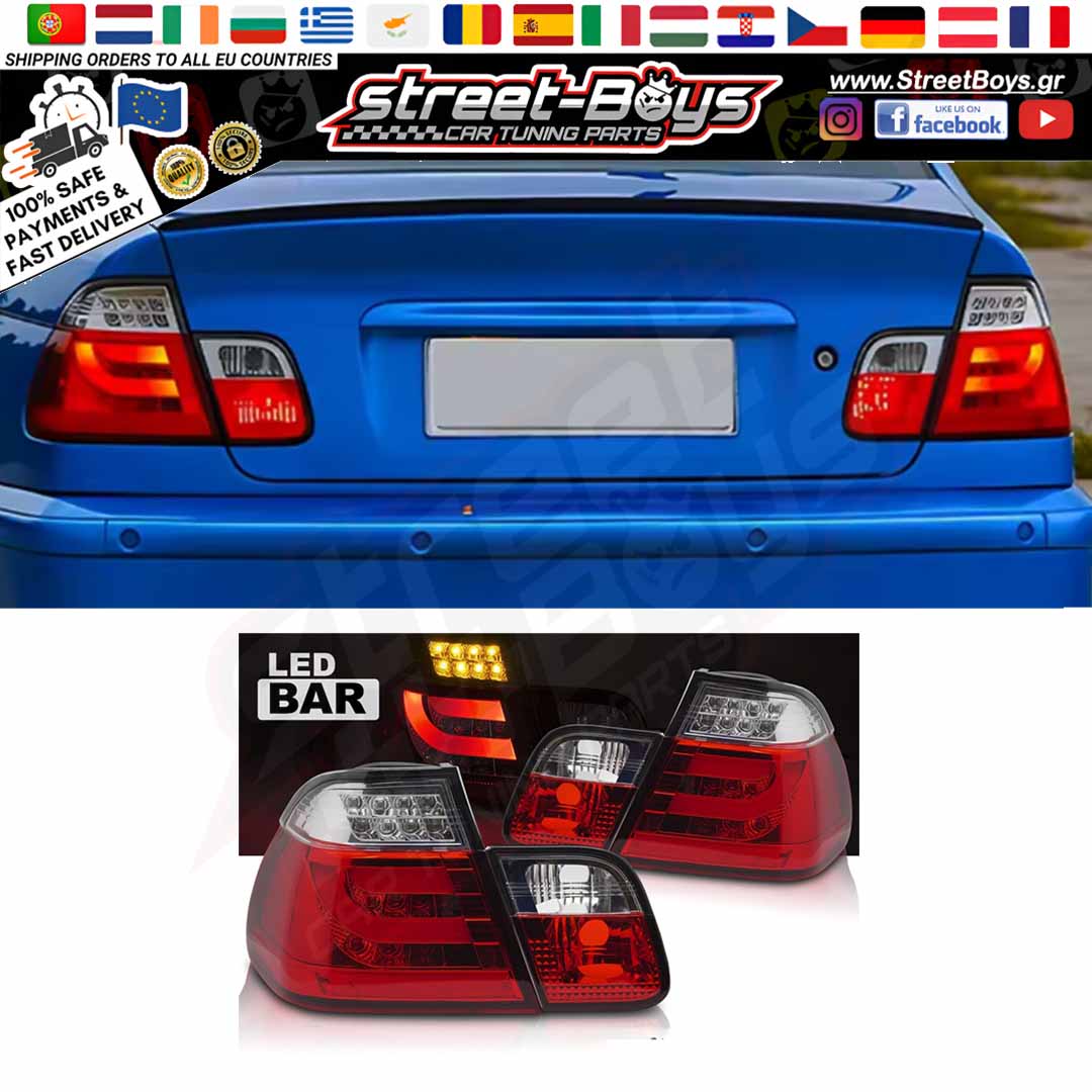 ΠΙΣΩ ΦΑΝΑΡΙΑ LED BAR BMW E46 SEDAN (2001-2005) - STREET BOYS - CAR ...